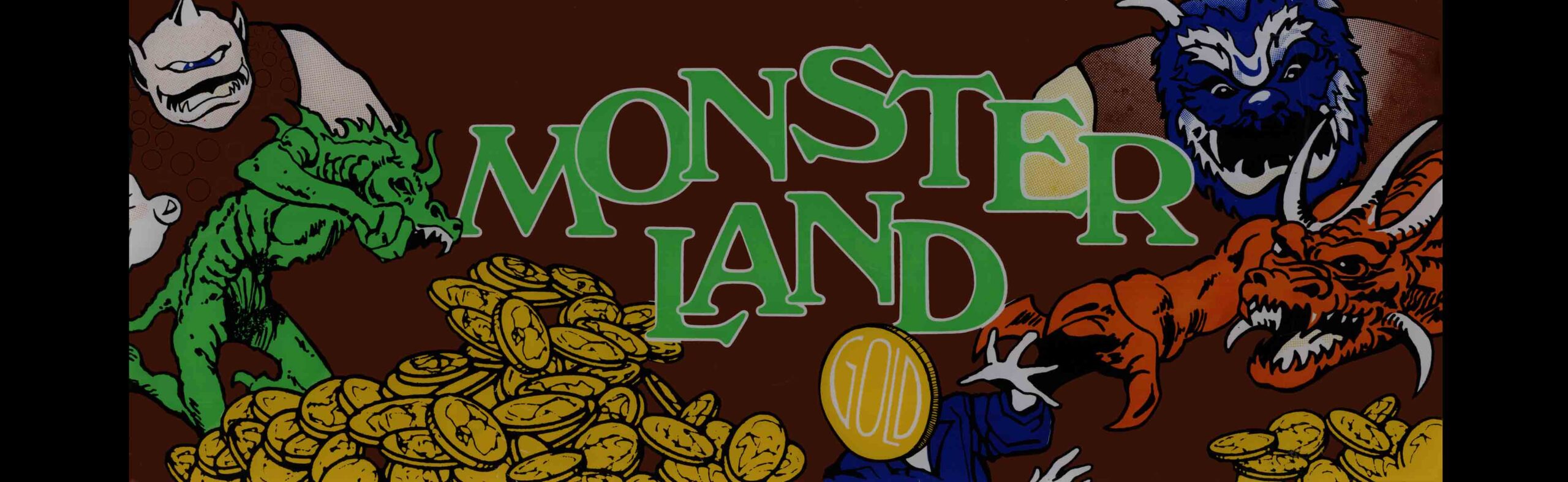 Monster Land Arcade Marquee - 26" x 8" - Arcade Marquee Dot Com