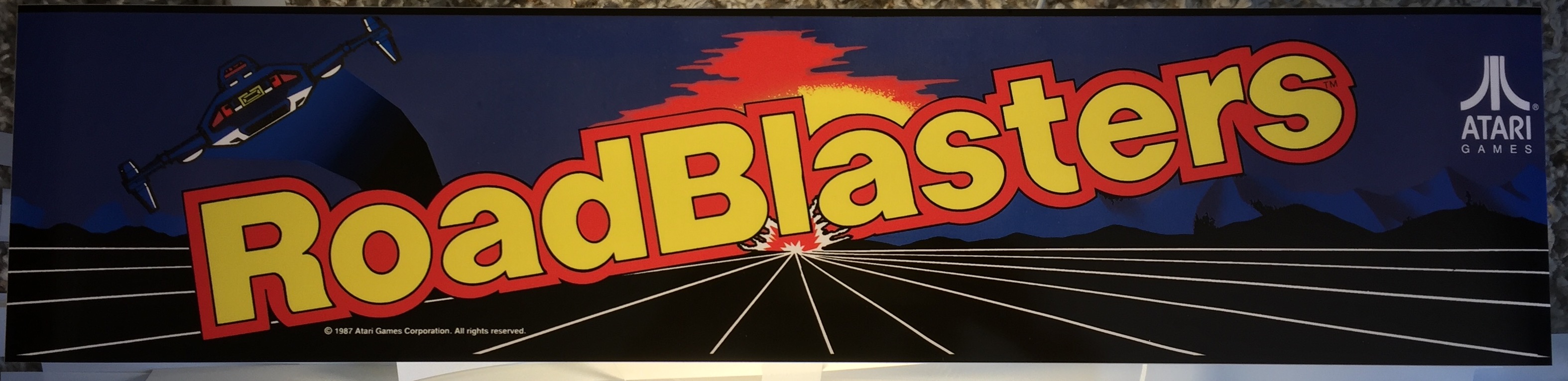 Road Blasters Dedicated Arcade Marquee - 23.5" x 5.25" - Arcade Marquee ...
